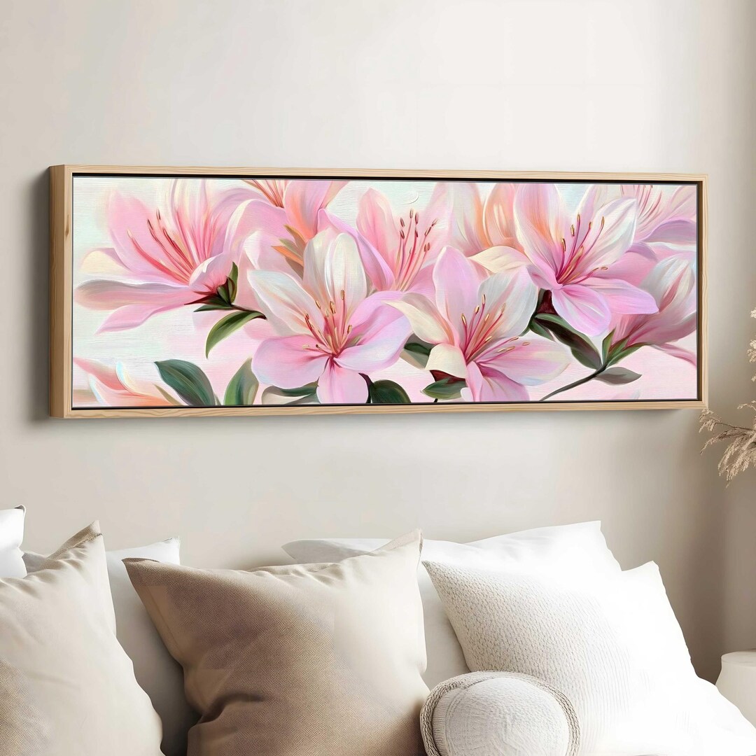 Bitterroot Panorama Painting, Montana State Flower Art, Botanical Wall ...