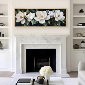 Magnolia Panorama Painting, Louisiana State Flower Art, Botanical Wall ...