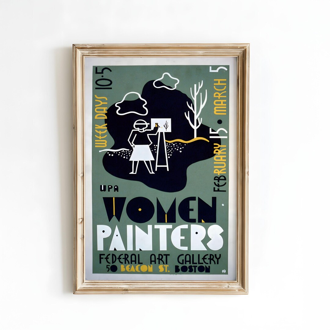 Vintage WPA Poster – Women Painters Federal Art Gallery Boston Print ...