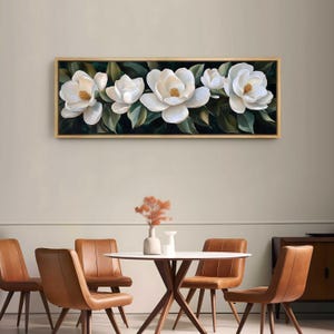 Magnolia Panorama Painting, Louisiana State Flower Art, Botanical Wall ...