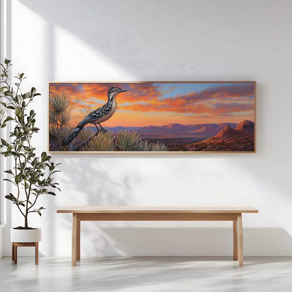 New Mexico State Bird Art, Greater Roadrunner Decor, Yucca Flower Art ...