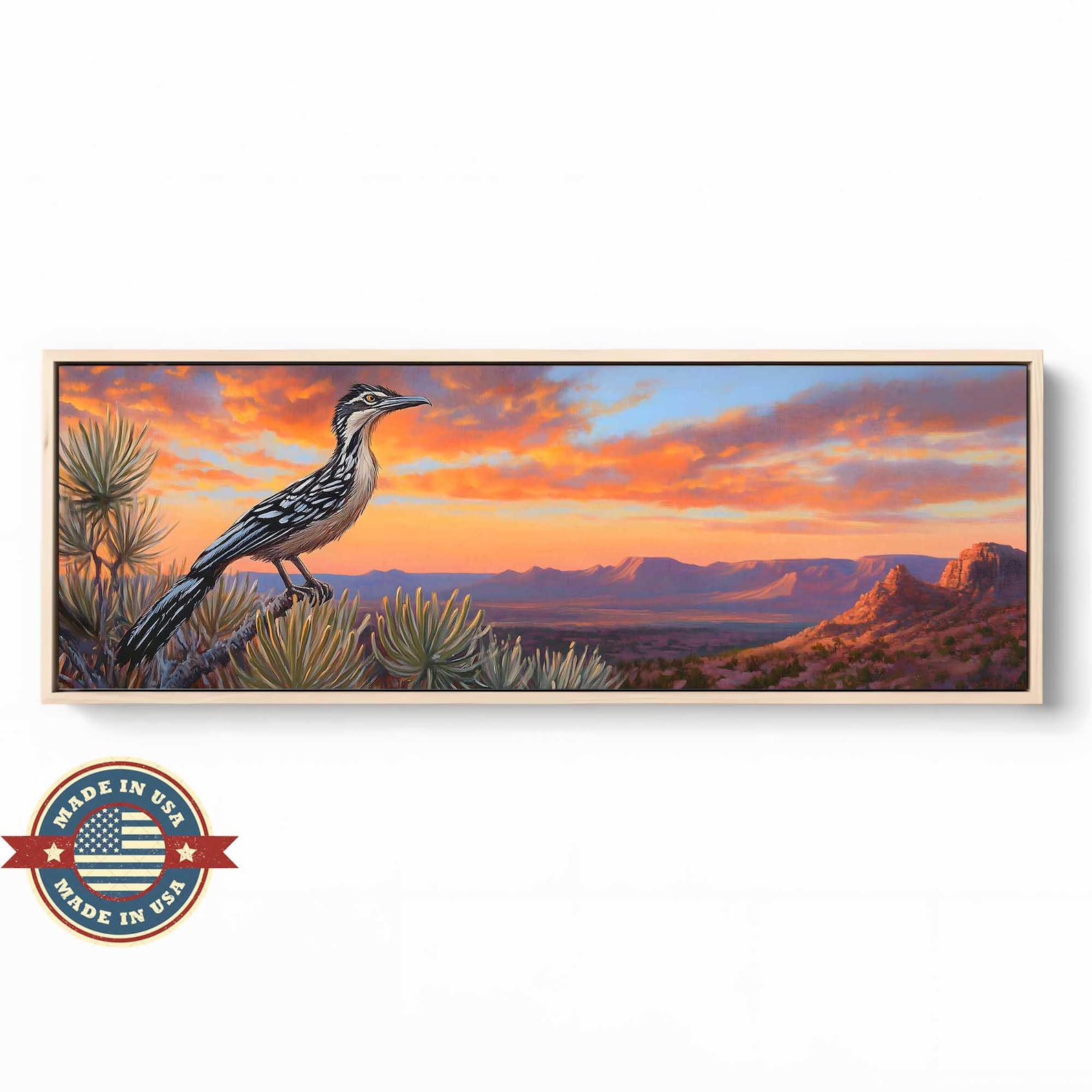 New Mexico State Bird Art, Greater Roadrunner Decor, Yucca Flower Art ...