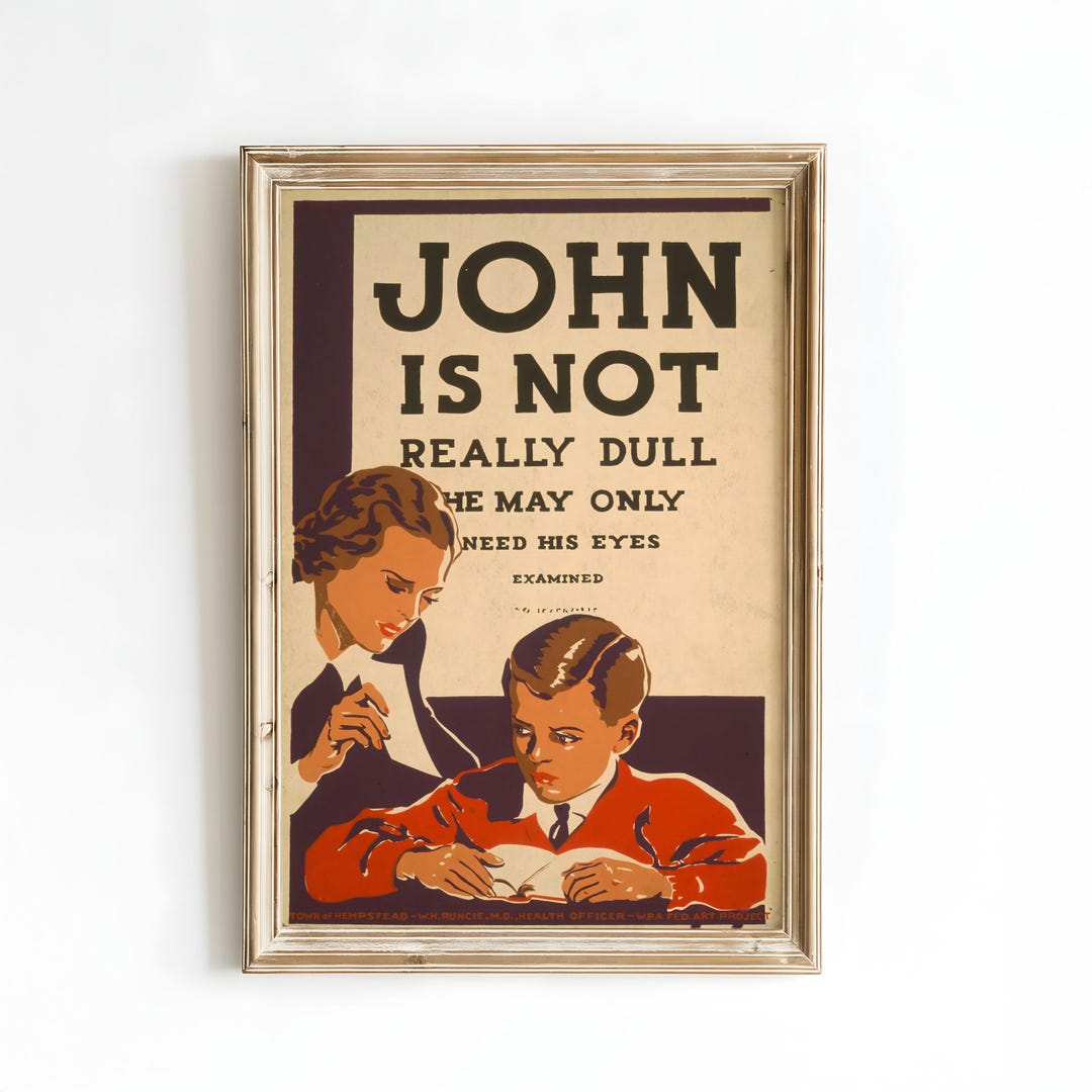John is Not Really Dull WPA Poster Print, Vintage Education Wall Art ...