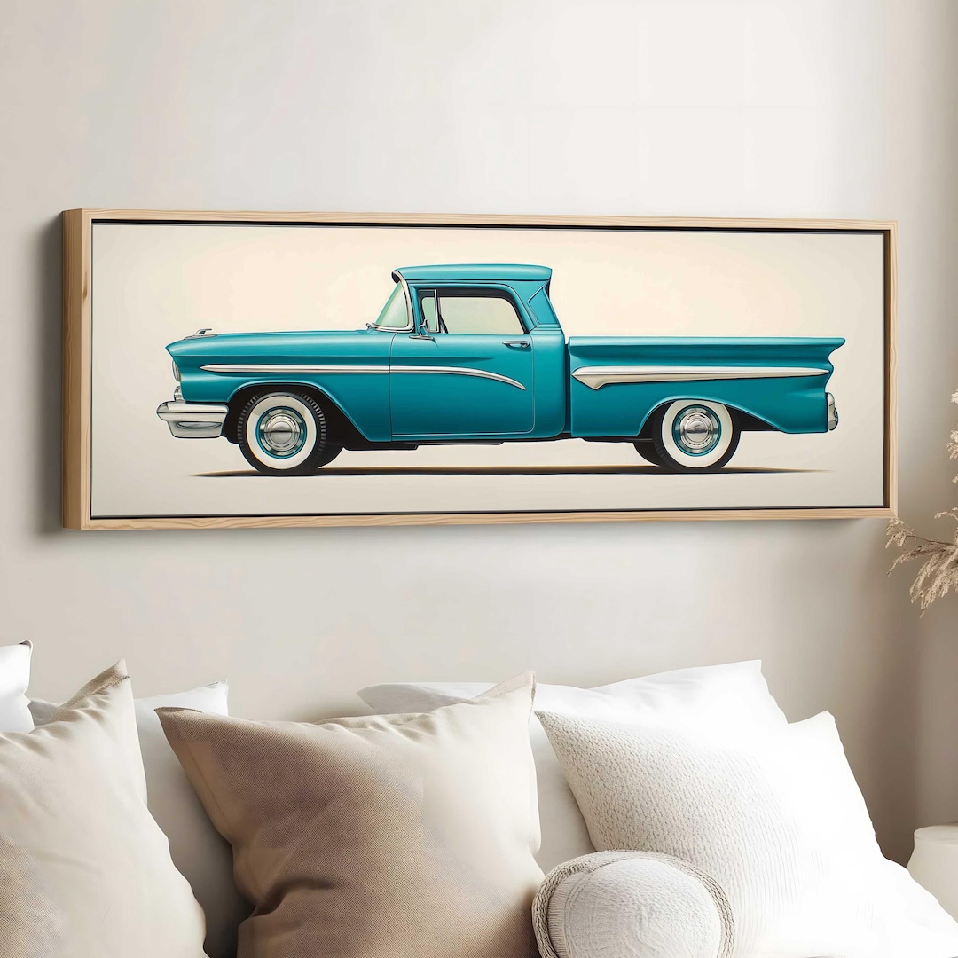 1959 Chevrolet Apache, Panoramic Canvas Print, Vintage Automotive Wall ...