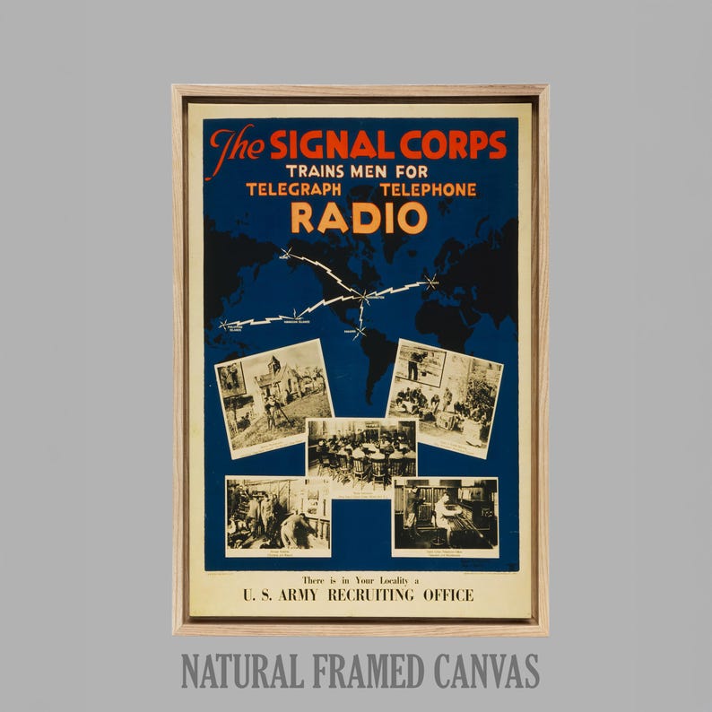 Vintage US Army Signal Corps Poster - WWI WWII Military History Wall ...