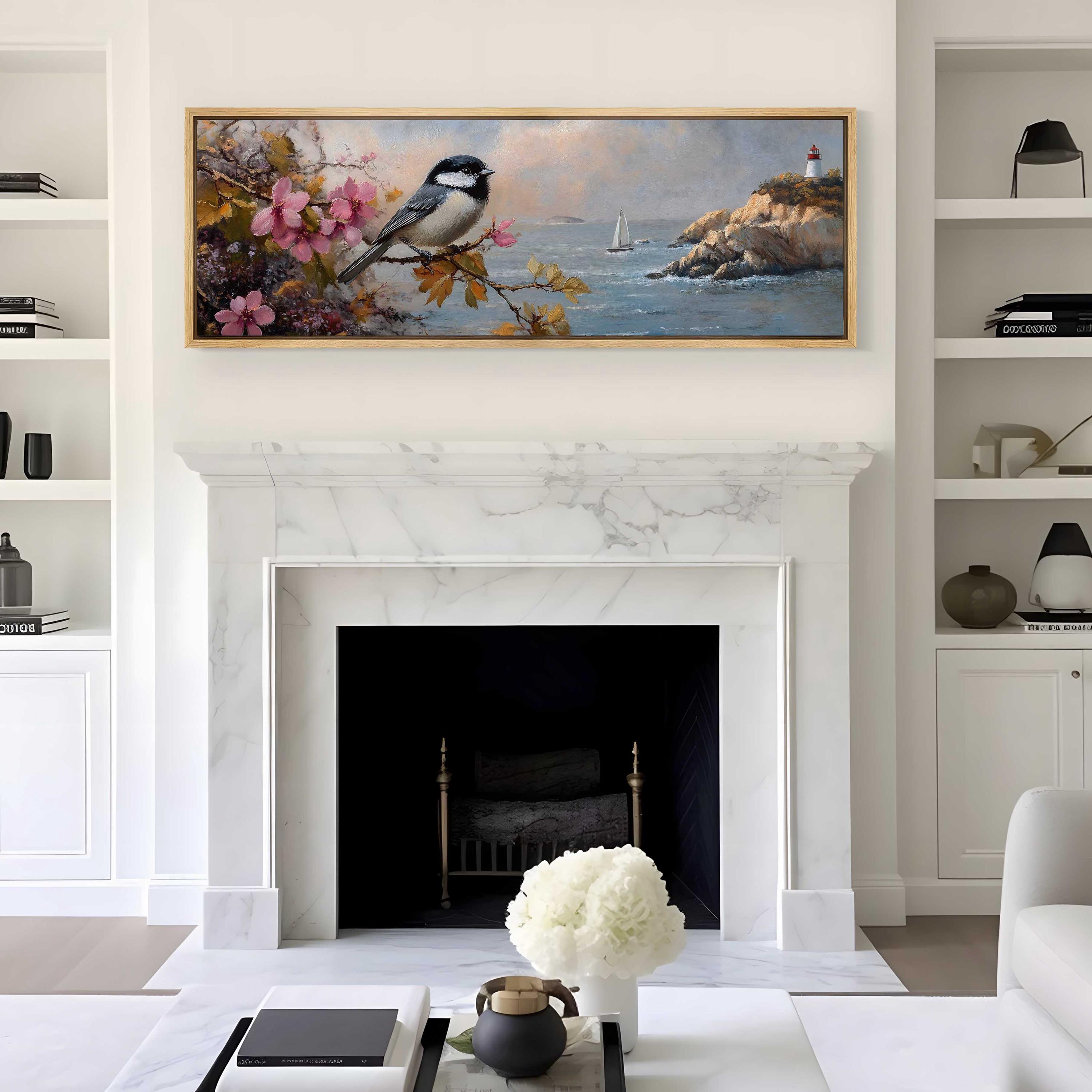 Massachusetts State Bird Art, Black-capped Chickadee Decor, Mayflower ...