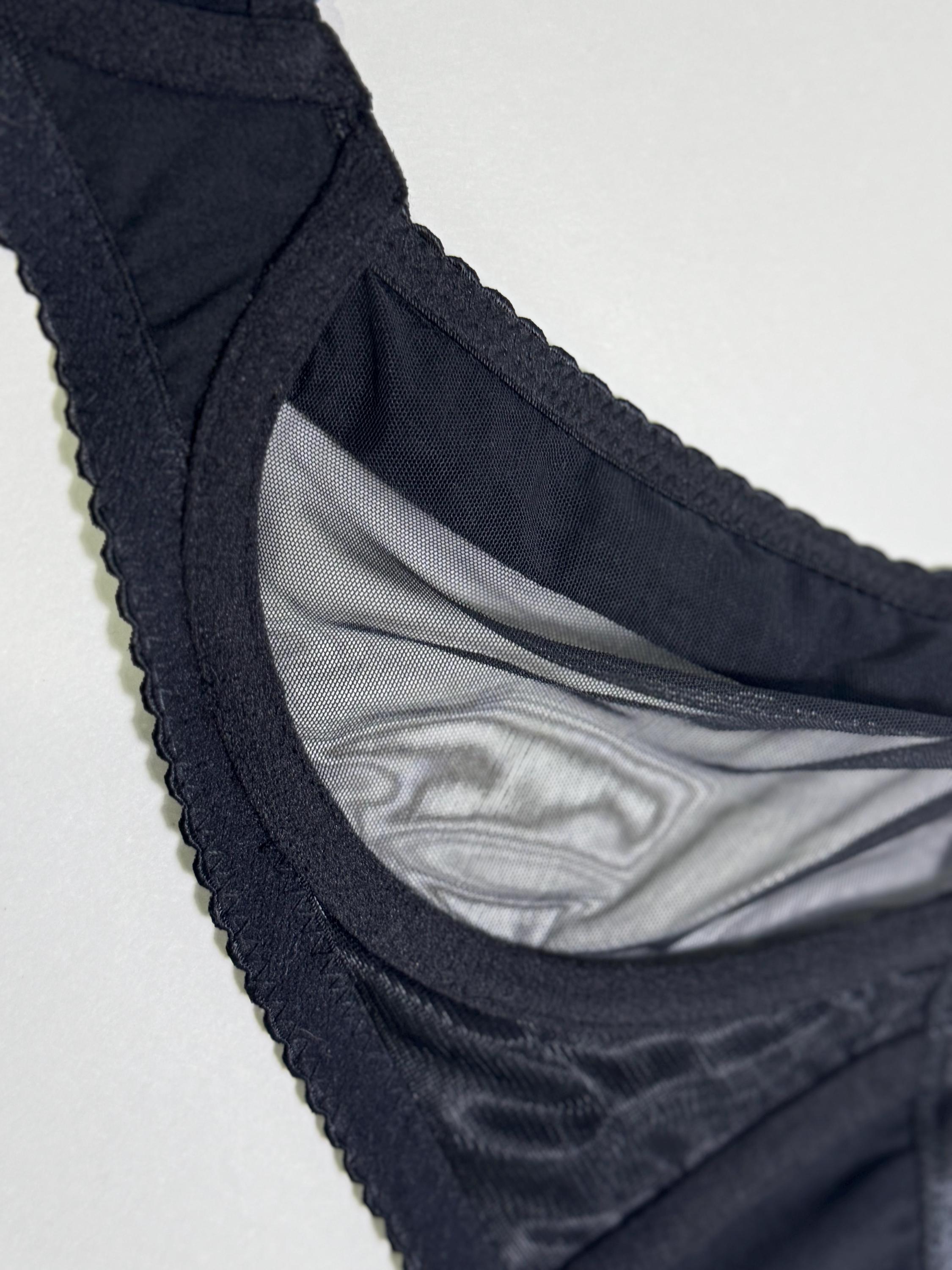 Men’s Italian Satin & Mesh Bra , Flat Cups Bra, Luxury Male Bralette ...