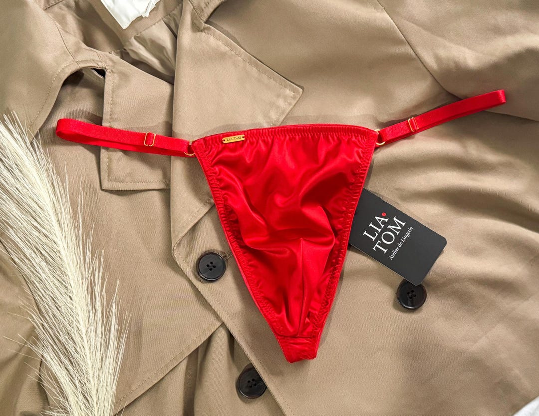 String homme en satin double face rouge - Etsy France