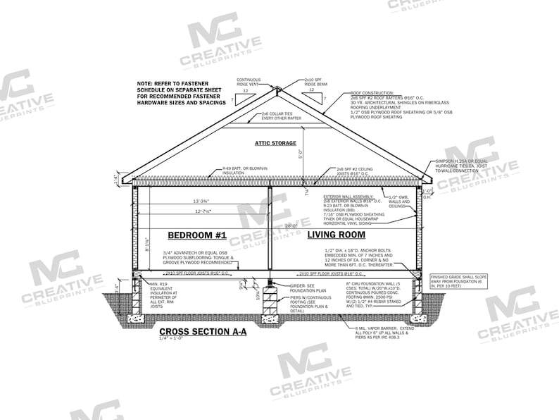 28' X 44' Briarstead Ranch House Plan | 2 Bedroom 2 Bath Single Story ...