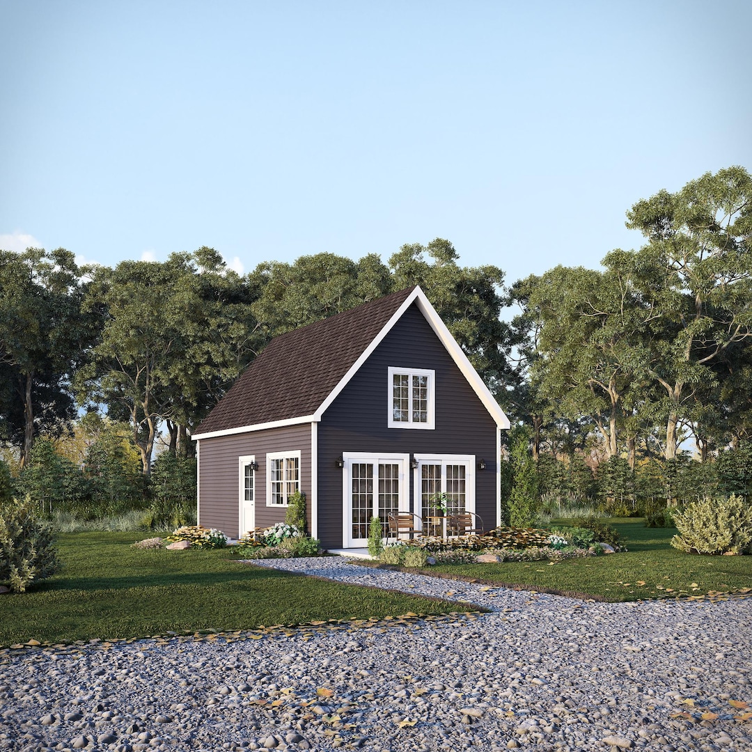 16' X 26' Woodhaven Cabin Plan With Loft | 1 Bedroom 1 Bath + Vaulted ...