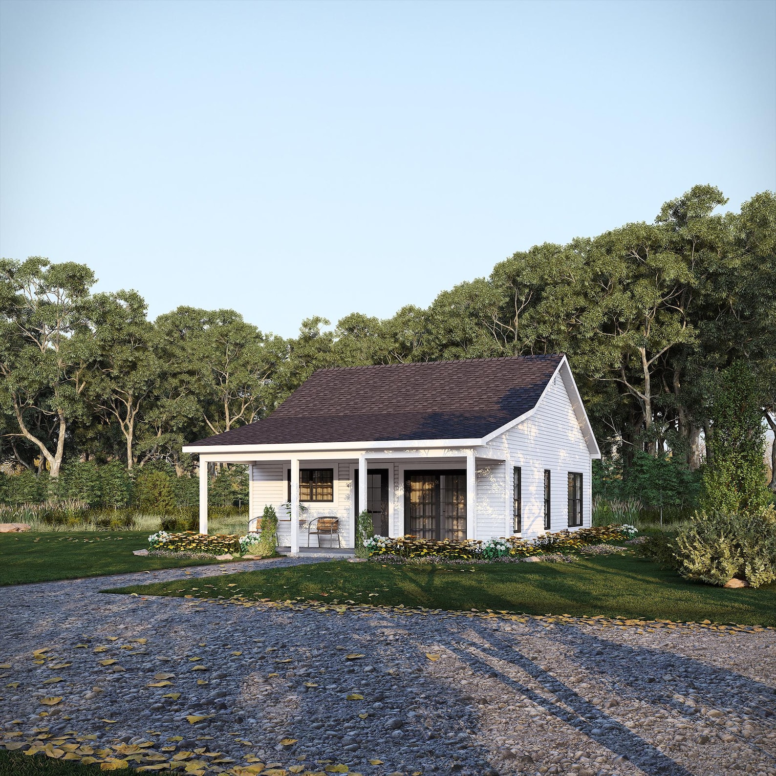 24' X 28' Poolside Guest Suite House Plan | 1 Bedroom 1 Bath Small Home ...