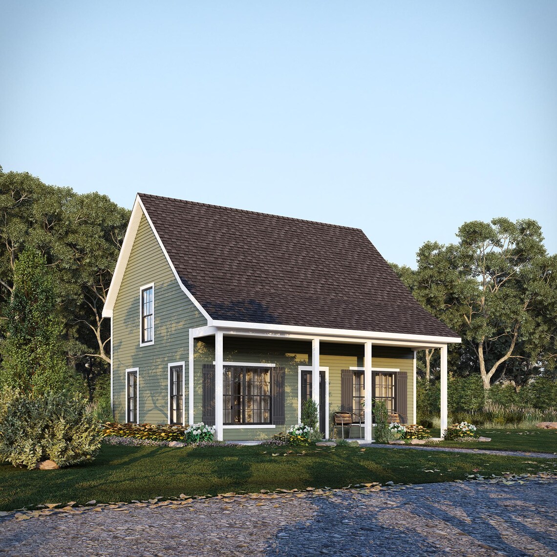 26' X 20' Timberwood Bungalow House Plan (reversed) | 2 Bedroom 1 Bath ...