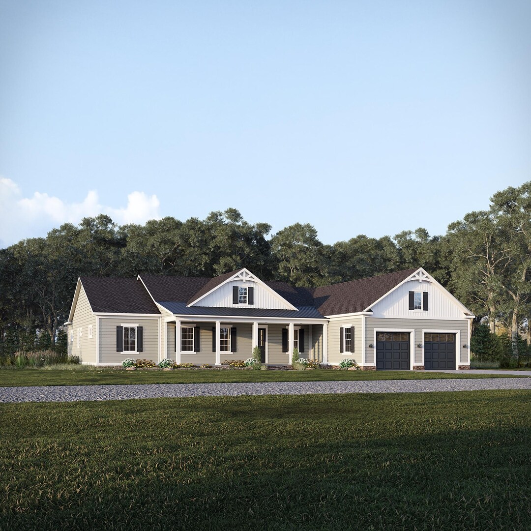 76' X 70' Picket Haven House Plan | 5 Bedroom 3.5 Bath 2 Car Garage ...