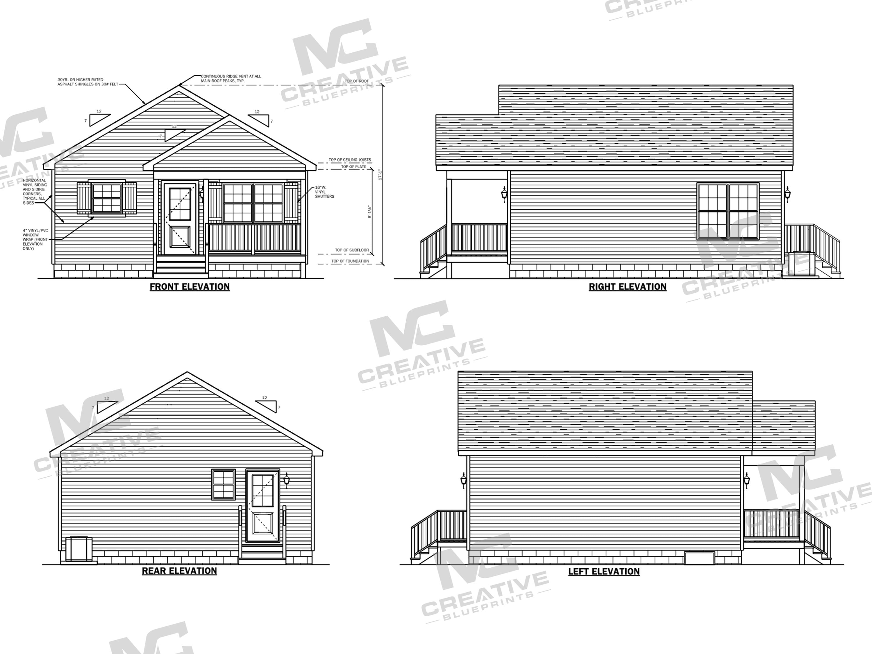 24' X 26' Orchard Cottage House Plan | 1 Bedroom 1 Bath Single Story ...