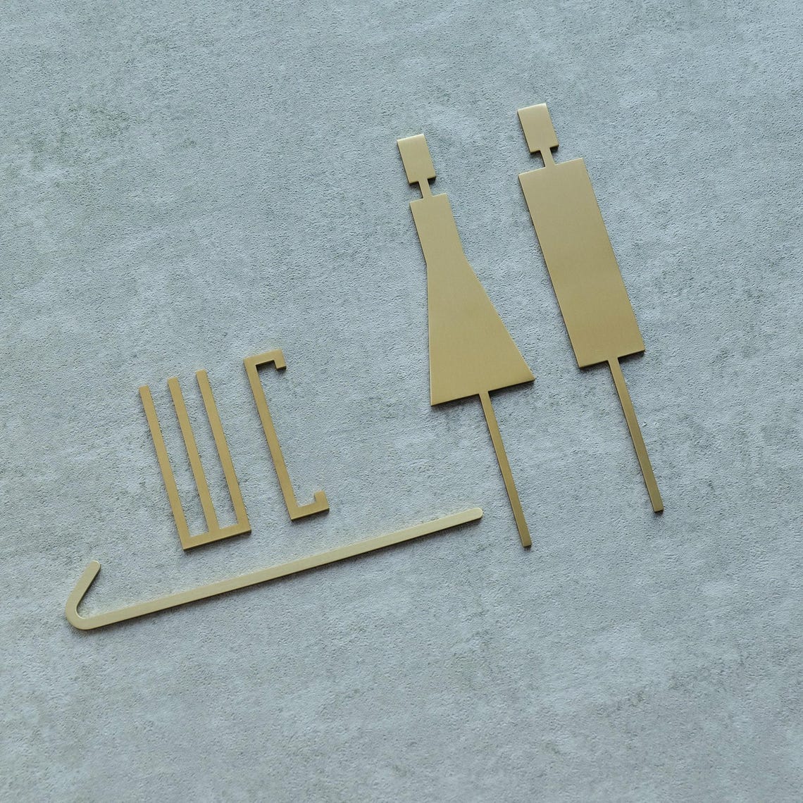 Custom Solid Brass Bathroom Signs, Male and Female Restroom Signs ...