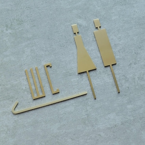 Custom Solid Brass Bathroom Signs, Male and Female Restroom Signs ...