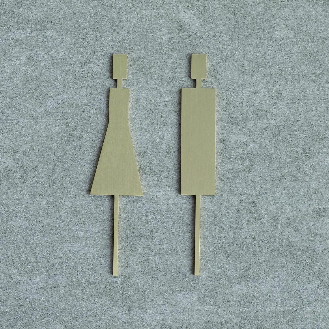 Custom Solid Brass Bathroom Signs, Male and Female Restroom Signs ...