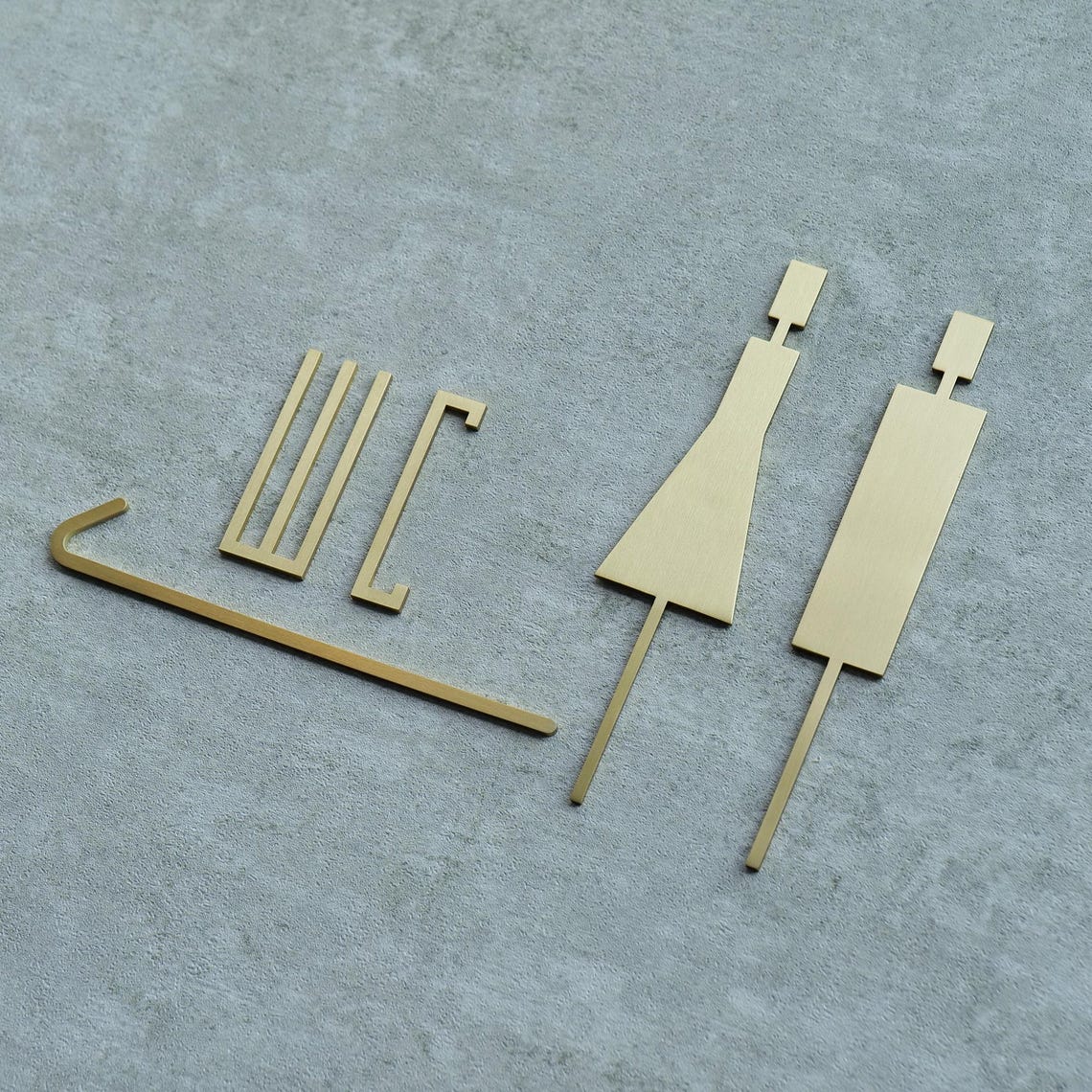 Custom Solid Brass Bathroom Signs, Male and Female Restroom Signs ...