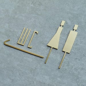 Custom Solid Brass Bathroom Signs, Male and Female Restroom Signs ...