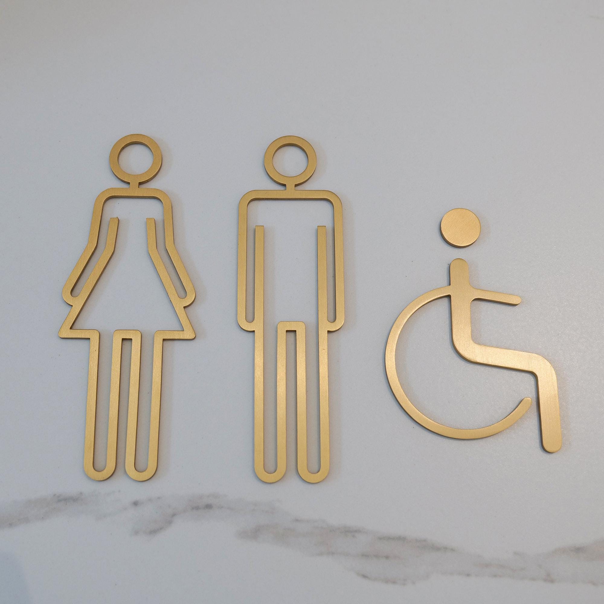 Custom Brass Restroom Signs, Funny Brass Restroom Signs, Restroom Signs ...