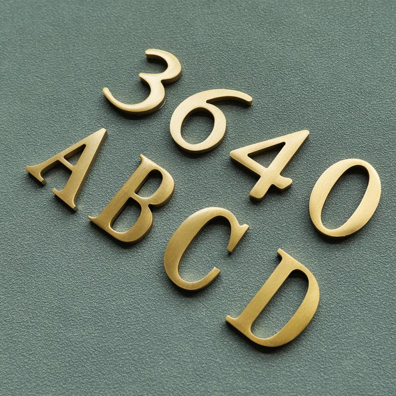 Custom Brass House Number, Metal Sign, Digital House Number, Solid ...