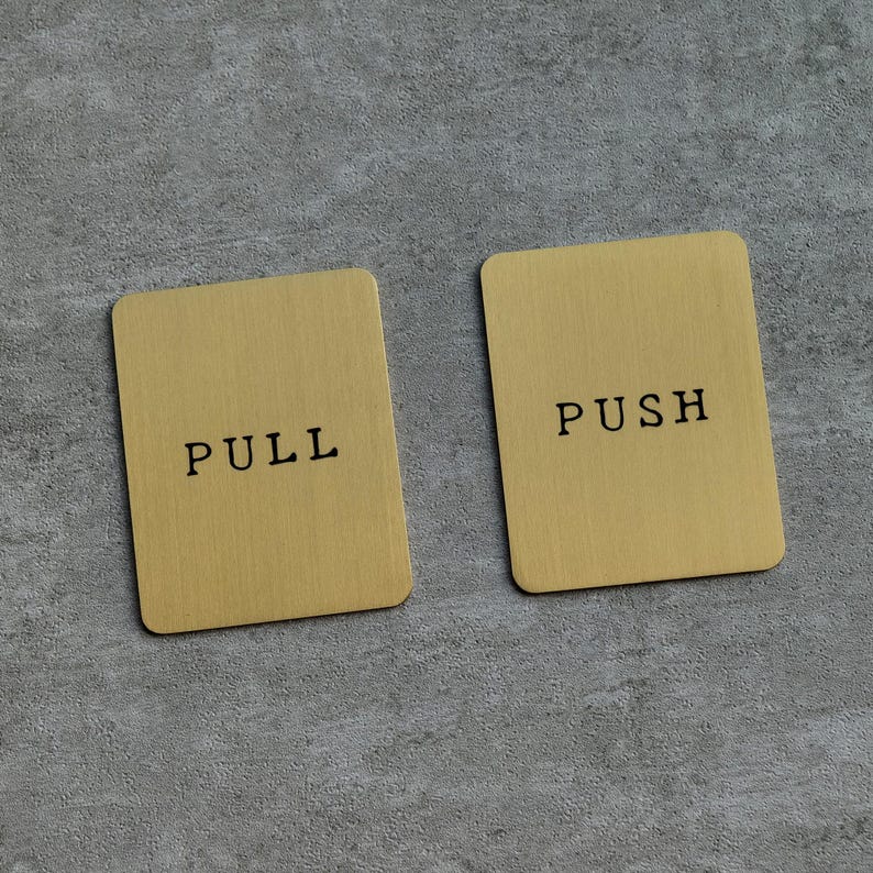 Custom Brass Signs, Sliding Door Signs, Solid Brass Signs, Sliding Door ...