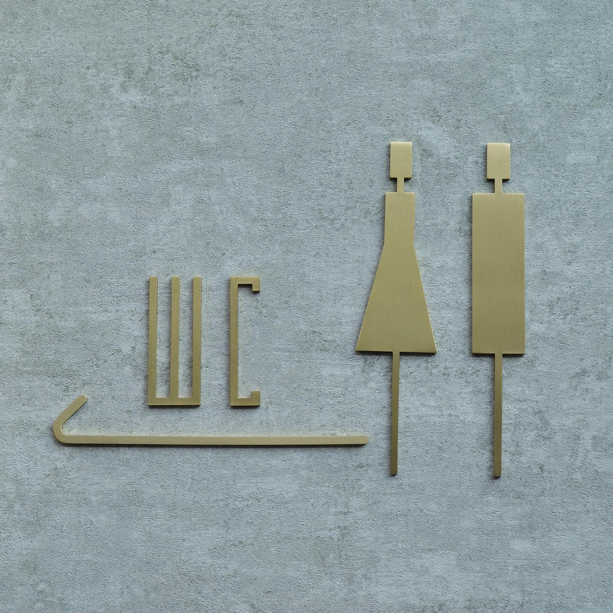 Custom Solid Brass Bathroom Signs, Male and Female Restroom Signs ...