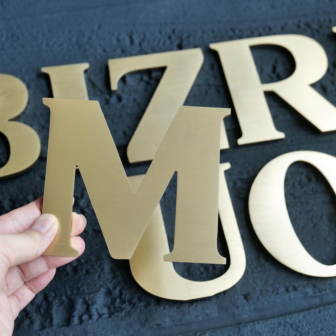 Personalized Brass Number Letter Sign, Custom Brass Letters, House Door ...