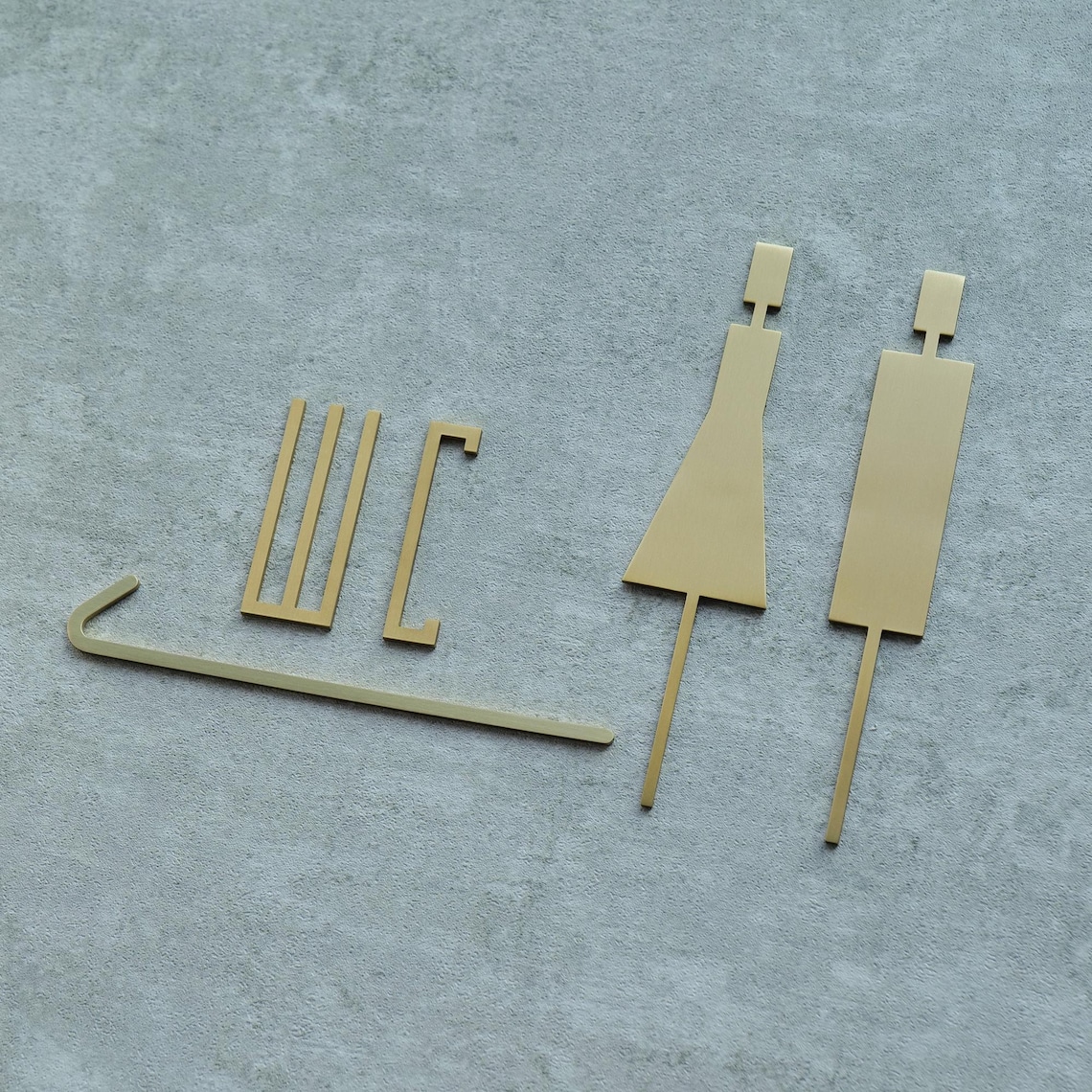 Custom Solid Brass Bathroom Signs, Male and Female Restroom Signs ...