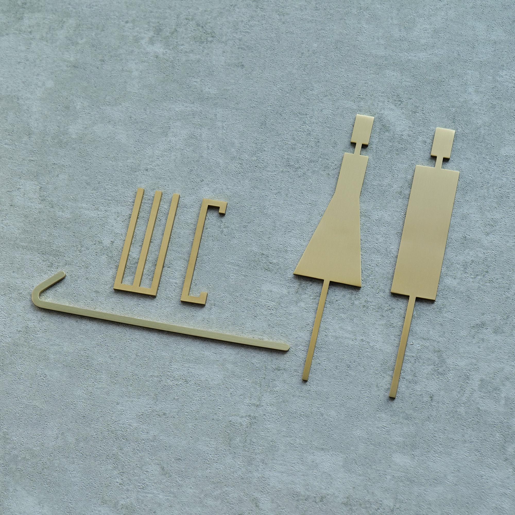 Custom Solid Brass Bathroom Signs, Male and Female Restroom Signs ...