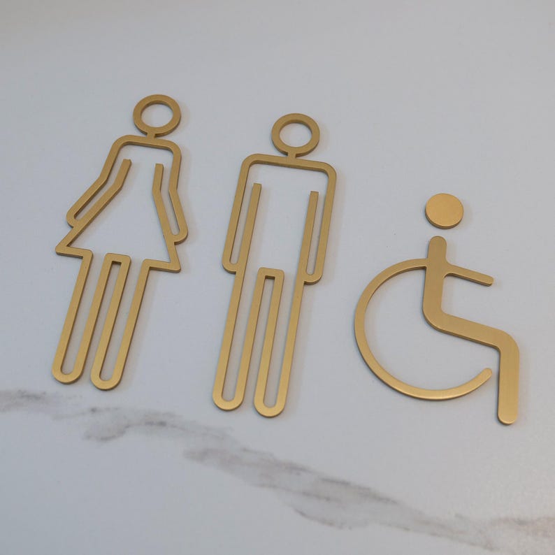Custom Brass Restroom Signs, Funny Brass Restroom Signs, Restroom Signs ...