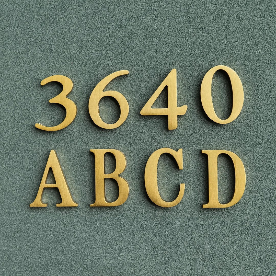 Custom Brass House Number, Metal Sign, Digital House Number, Solid ...