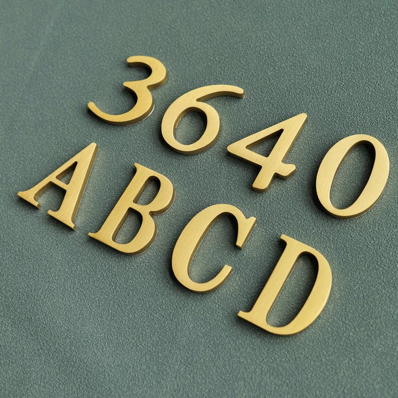 Custom Brass House Number, Metal Sign, Digital House Number, Solid ...