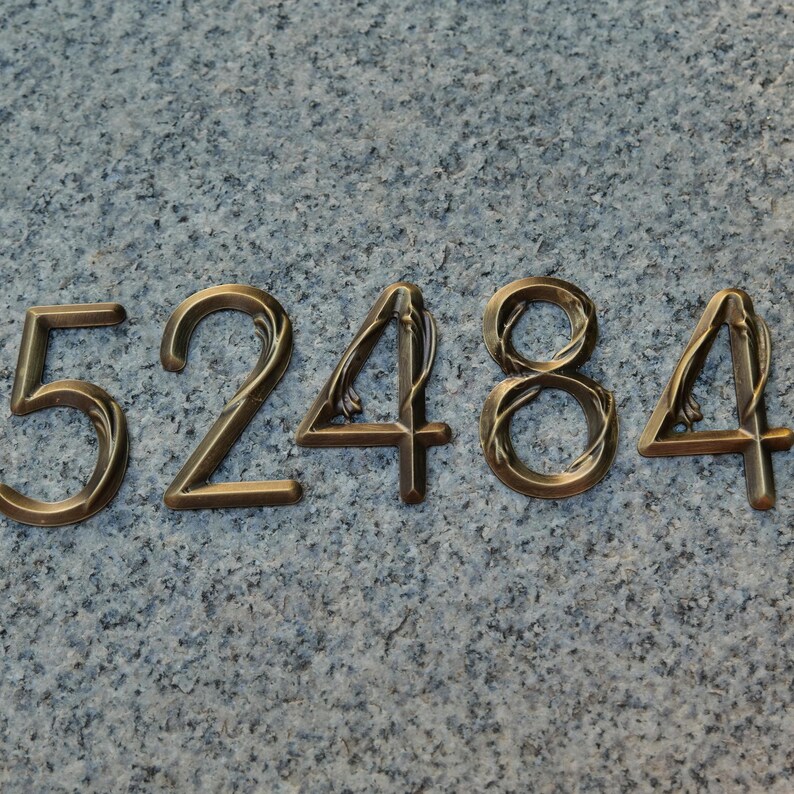 Custom 3D Solid Brass Numbers, Metal Nameplates, Brass House Numbers ...