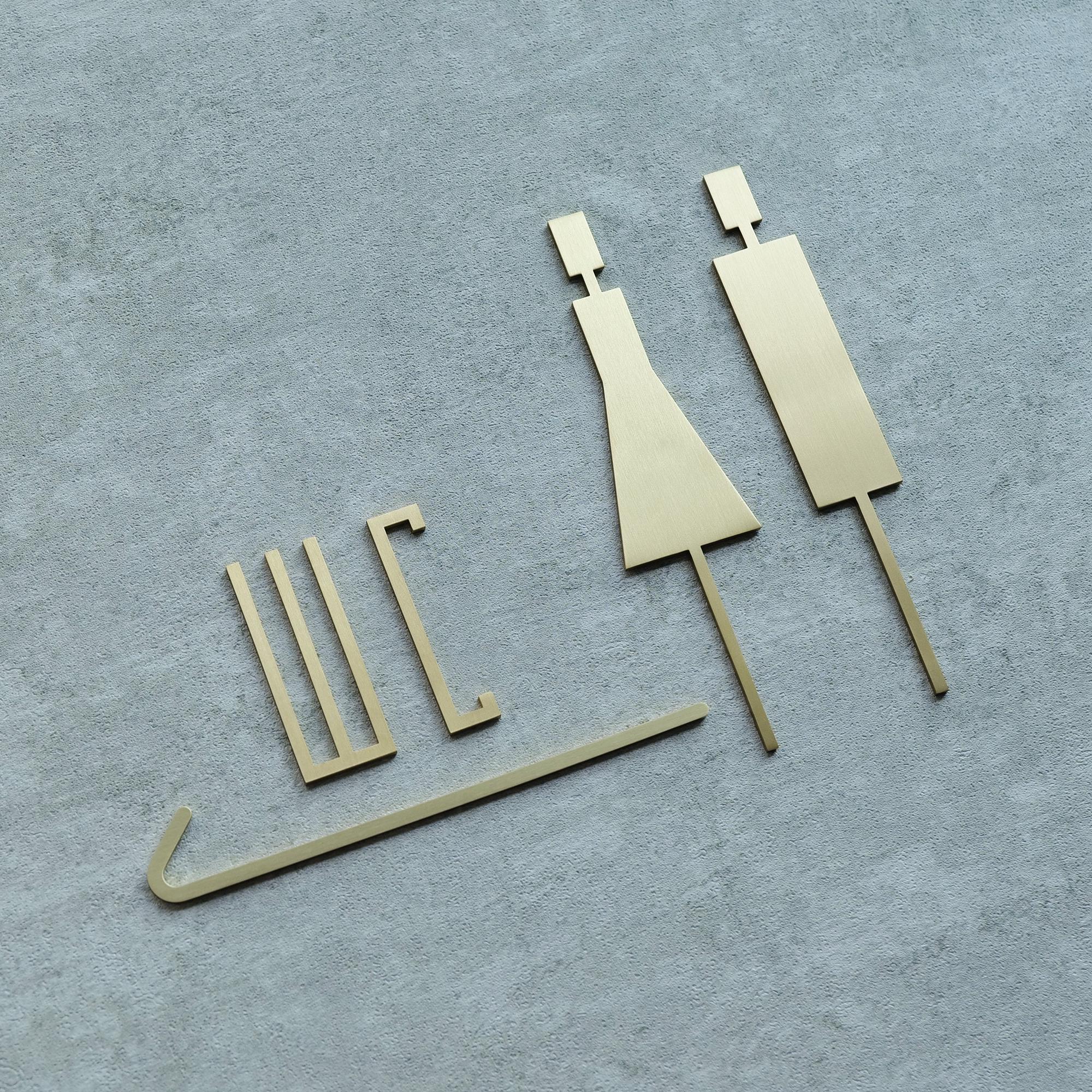 Custom Solid Brass Bathroom Signs, Male and Female Restroom Signs ...