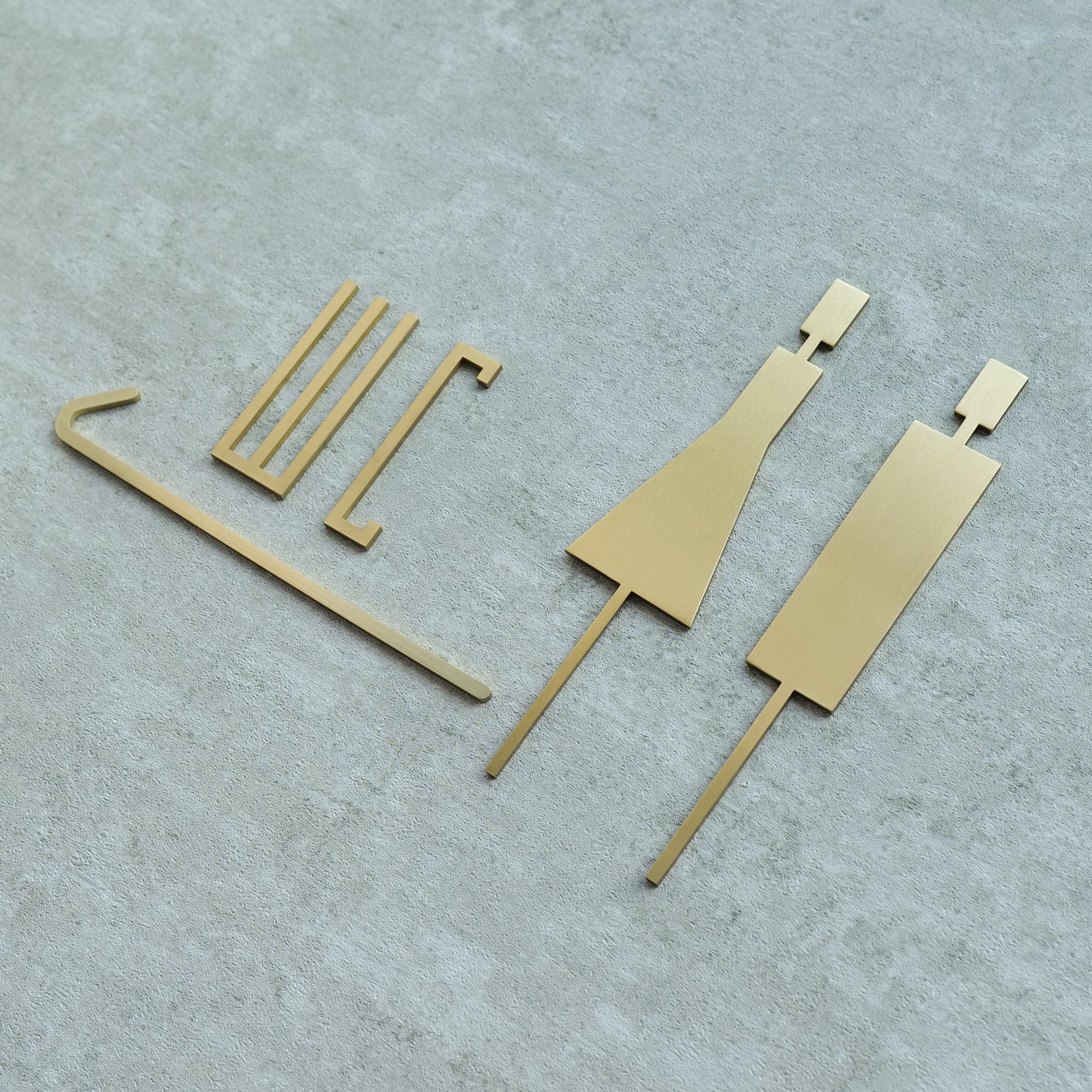 Custom Solid Brass Bathroom Signs, Male and Female Restroom Signs ...