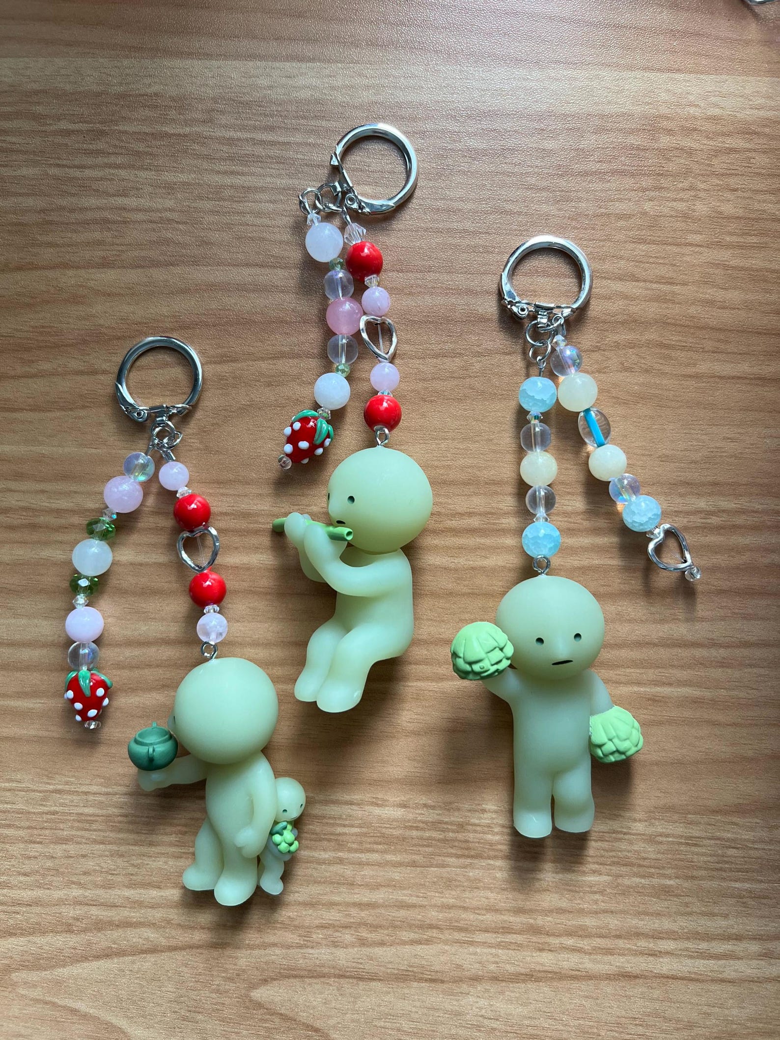 Cute Beaded Smiski Keychain - Etsy
