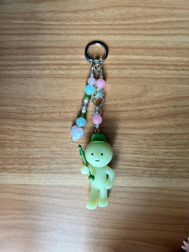 Cute Beaded Smiski Keychain - Etsy