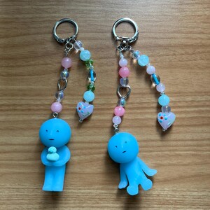 Cute Beaded Smiski Keychain - Etsy