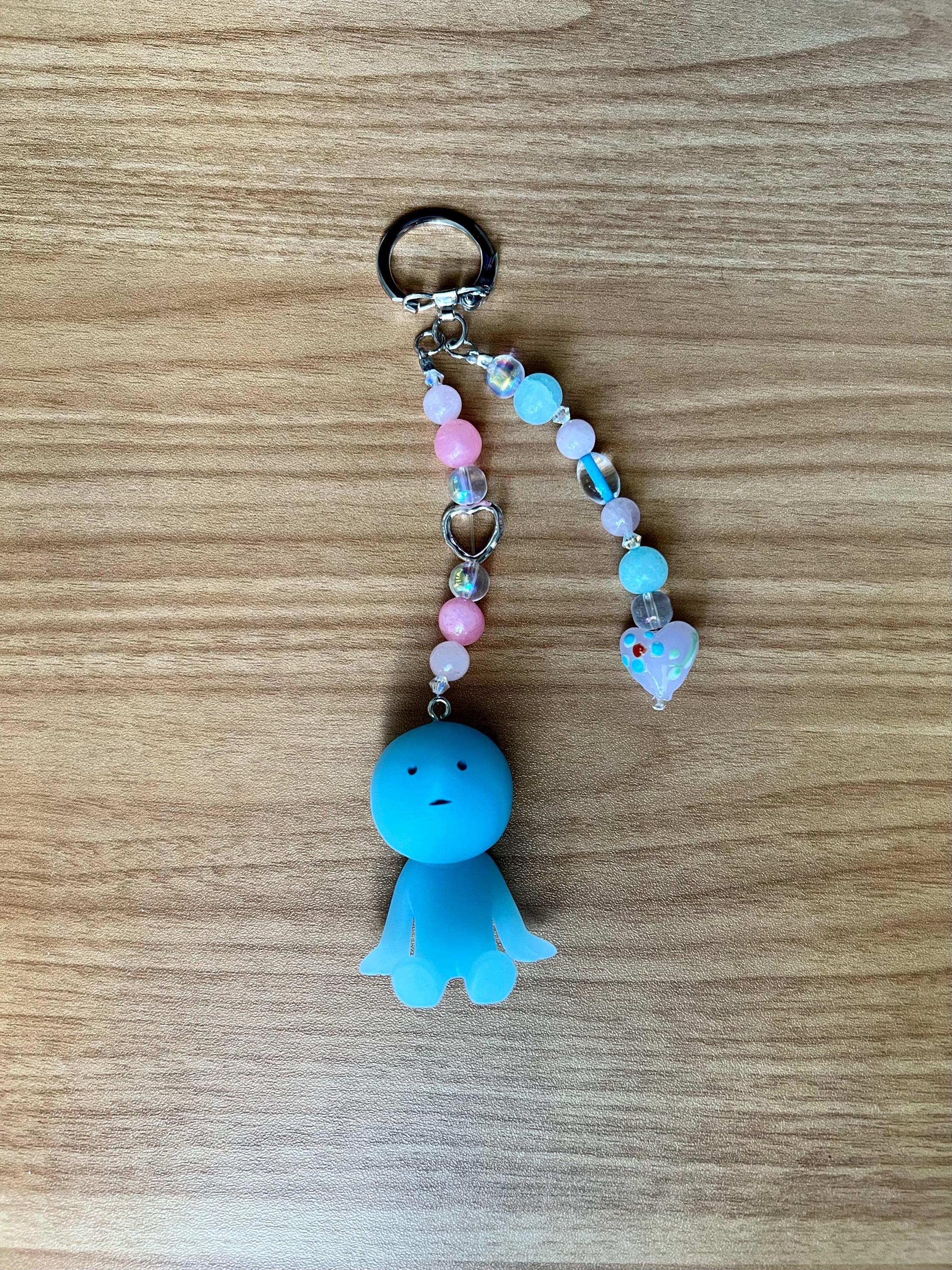 Cute Beaded Smiski Keychain - Etsy