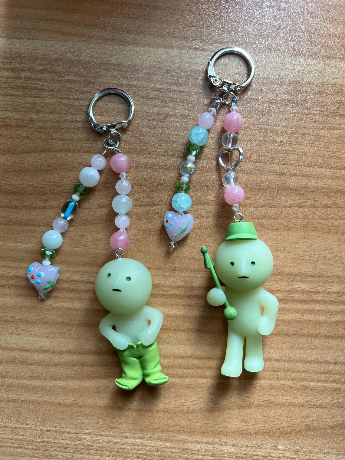 Cute Beaded Smiski Keychain - Etsy