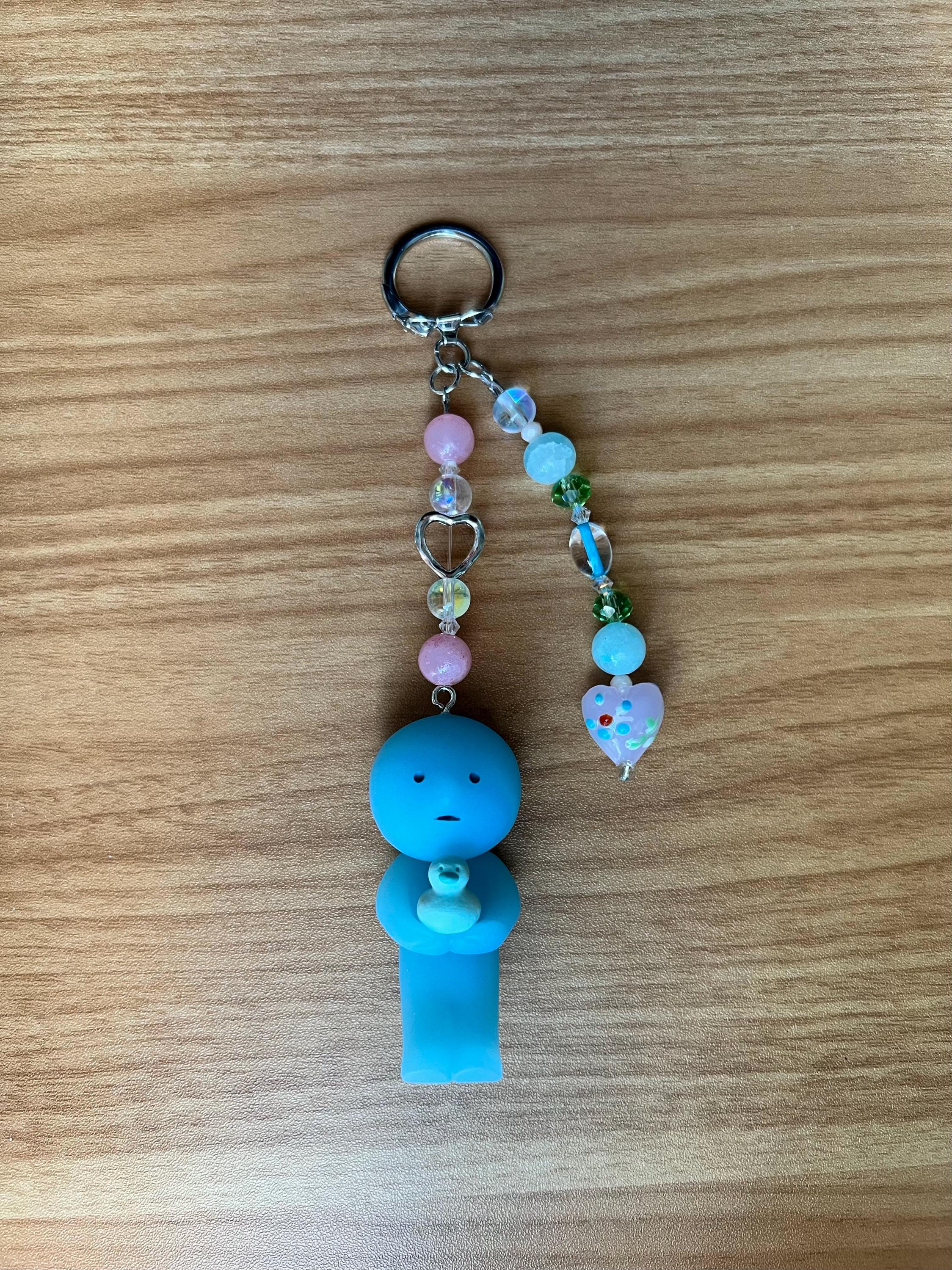 Cute Beaded Smiski Keychain - Etsy
