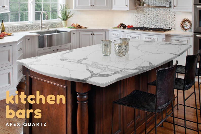 Custom Quartz Stone Kitchen Island Bar, Quartz Stone Kitchen ...