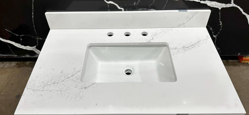 Custom Quartz Countertop, Bathroom Vanity Top, Single Sink, Vessel Sink ...