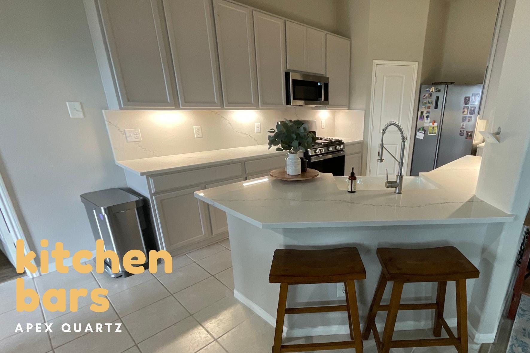 Custom Quartz Stone Kitchen Island Bar, Quartz Stone Kitchen ...