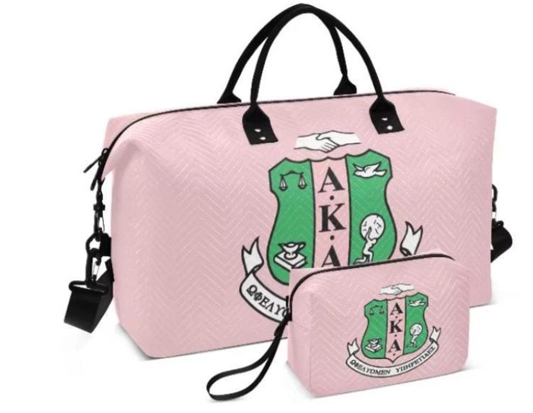 Alpha Kappa Alpha Weekender Bag | Pink & Green AKA Travel Tote ...