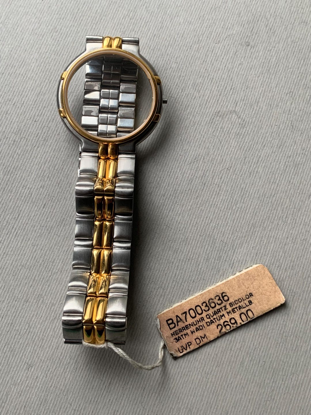 Vintage Bulova Bicolor Quartz Watch Case & Bracelet Fits Eta 955.111 ...