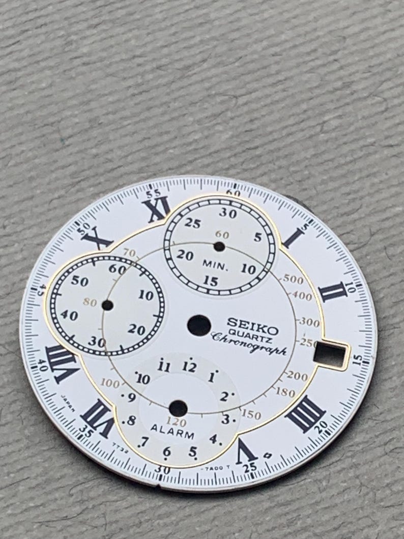 Seiko 7T32 Watch Dial: Original Japan, White Face (27.5mm) - Etsy Hong Kong