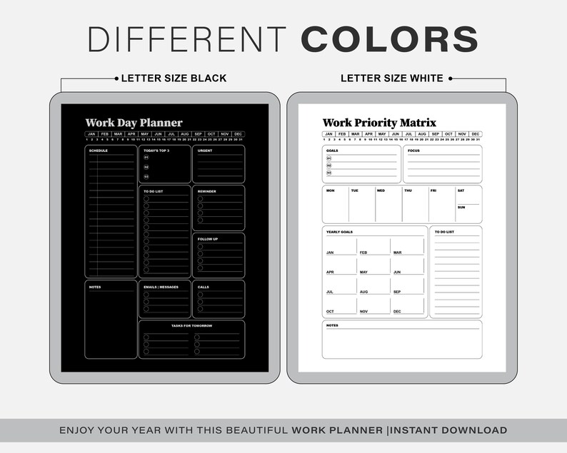 Editable Daily Work Planner | Printable Priority Matrix (PDF) - Etsy Canada