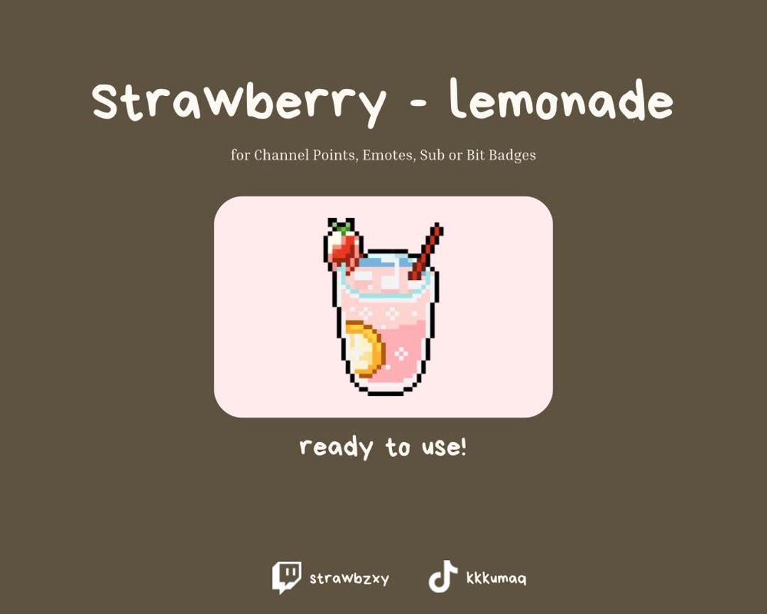 Strawberry Lemonade / Twitch Emote - Etsy